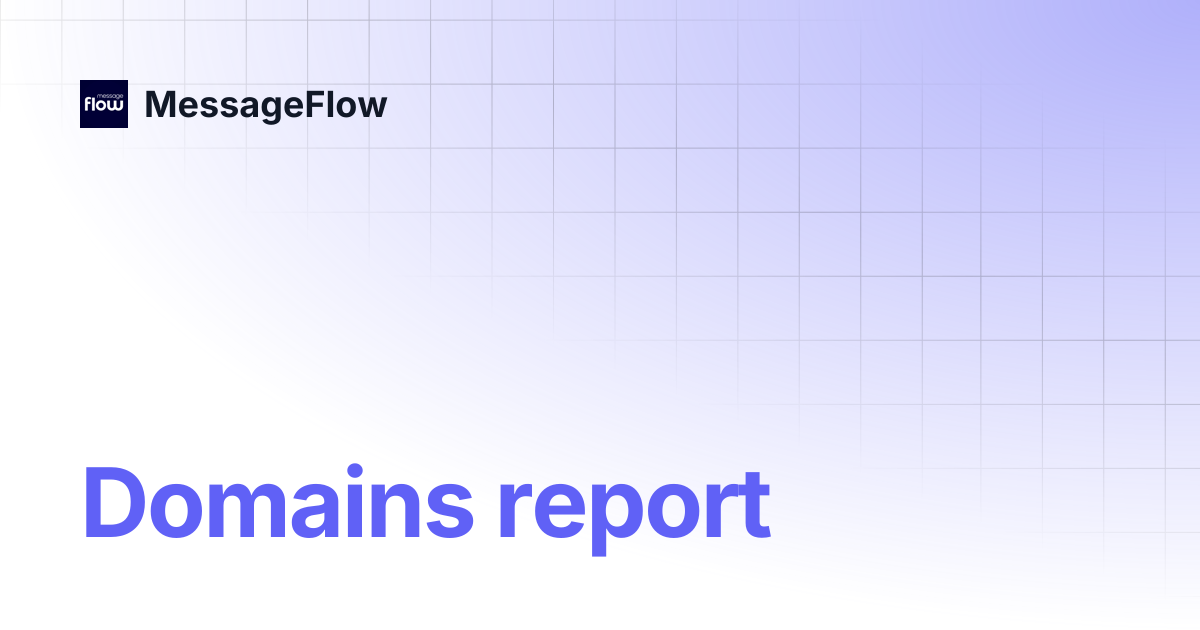 Domains report | MessageFlow