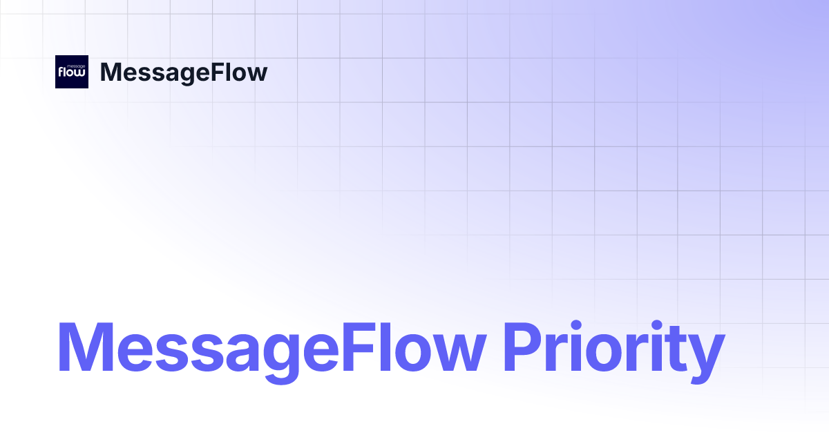 MessageFlow Priority | MessageFlow